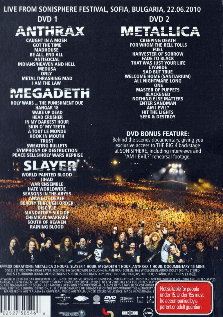 The Big Four - Live From Sofia, Bulgaria (DVD) | Rue Morgue Records